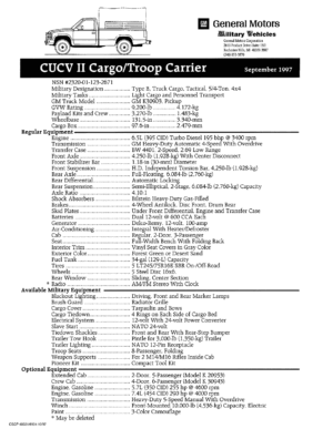 CUCV II : GMT400 joins the Military - GMT400 Information